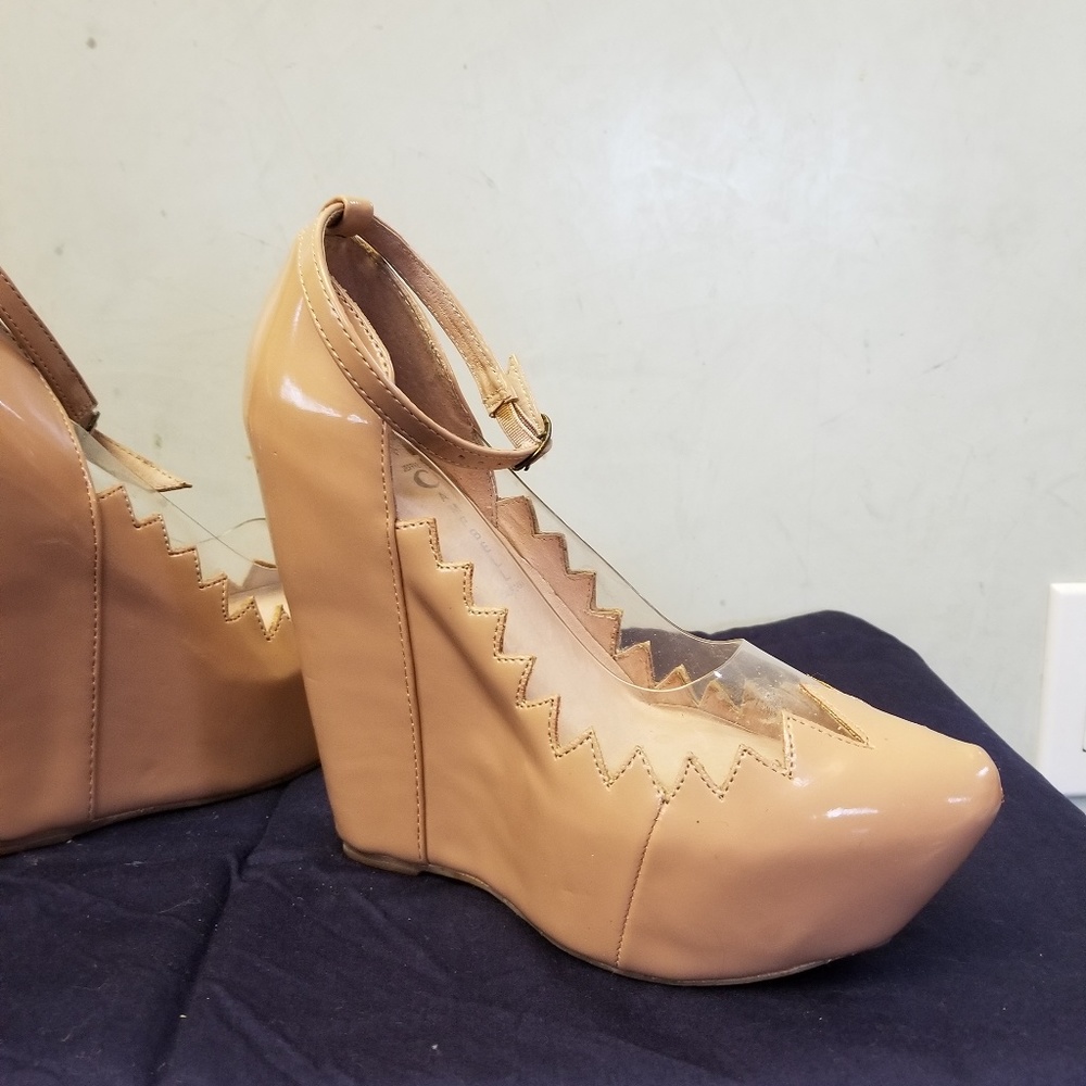 Jeffrey Campbell Patent Leather Wedge Shoes - Gem